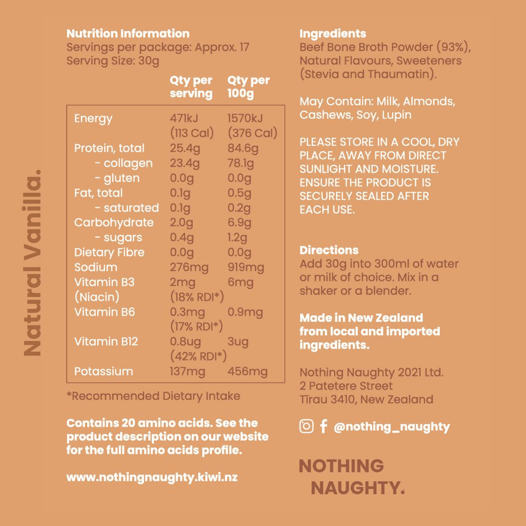 Bone Broth Protein Powder - 500g Jar — Nothing Naughty