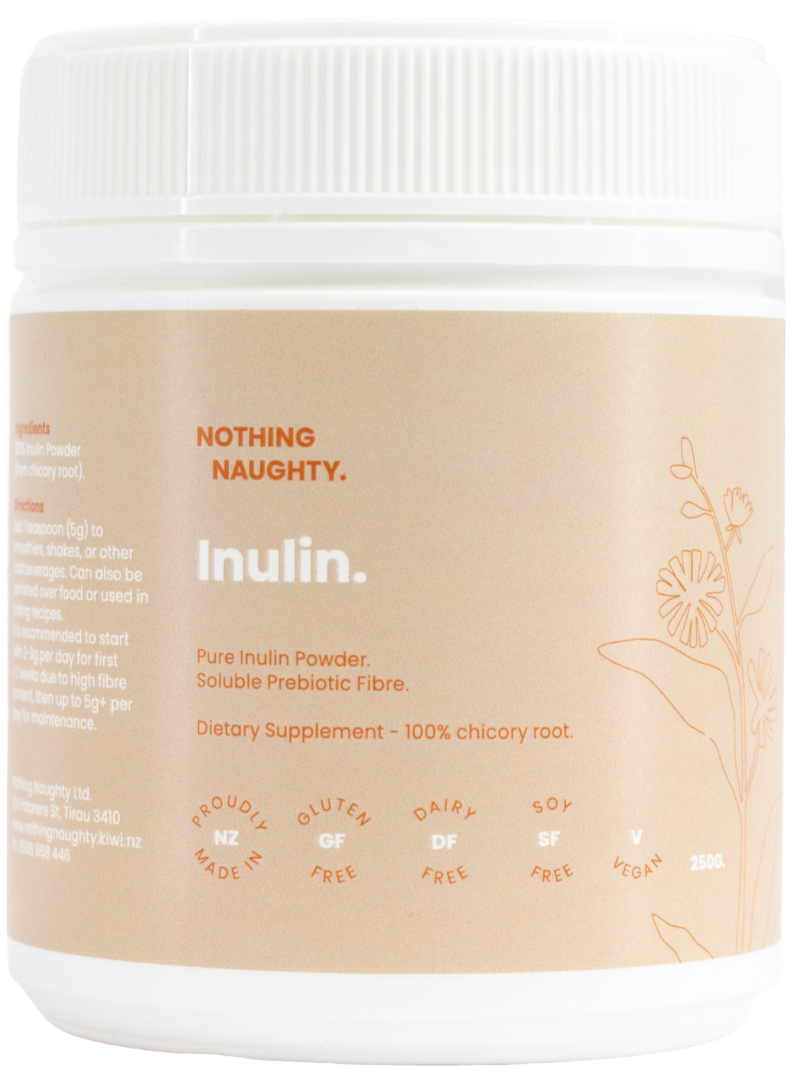 Inulin Prebiotic Fibre 250g — Nothing Naughty